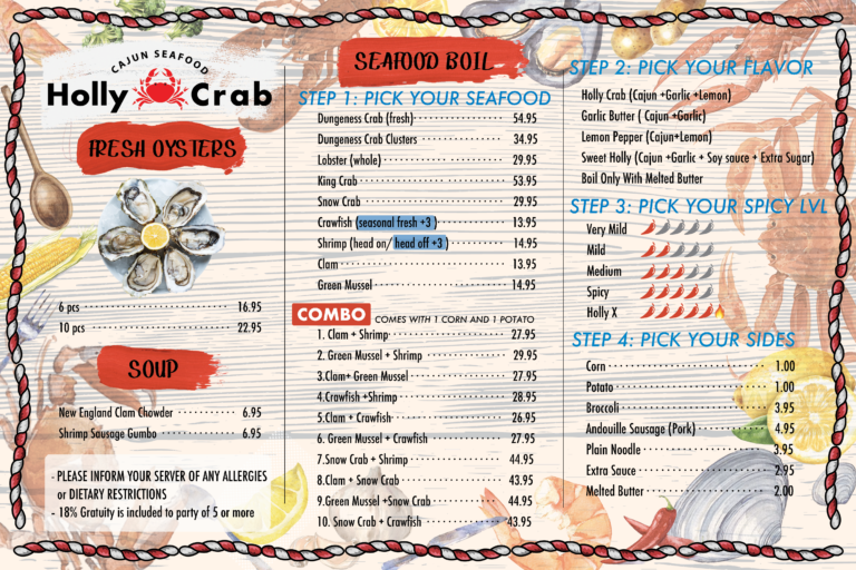 MENU – Holly Crab – Allston